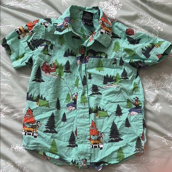 Disney | Shirts & Tops | Disney Green Button Down Adventure Shirt ...
